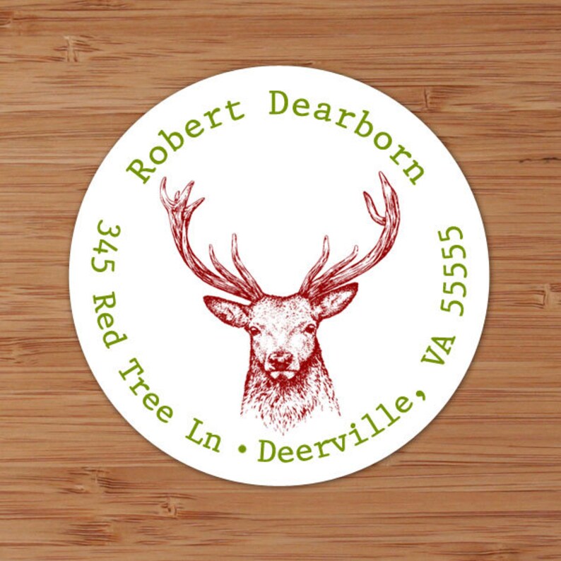 Stag Deer Head Custom Address Labels or Stickers | Etsy