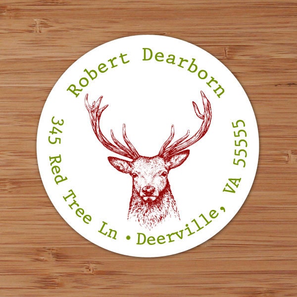 Stag Deer Head Custom Address Labels or Stickers - Etsy