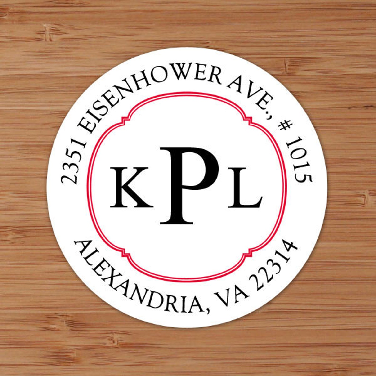 Classic Bordered Monogram Custom Address Labels or Stickers | Etsy