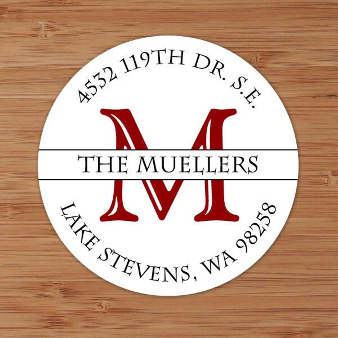 Simple Initial - Custom Personalized Address Labels or Stickers - Etsy