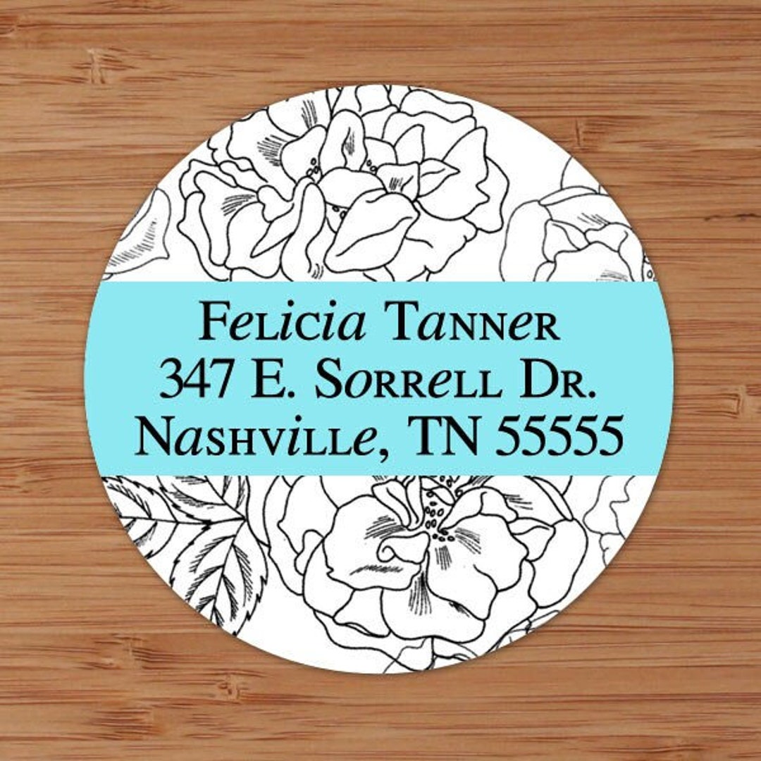 Floral Outline Custom Personalized Address Labels or Stickers - Etsy