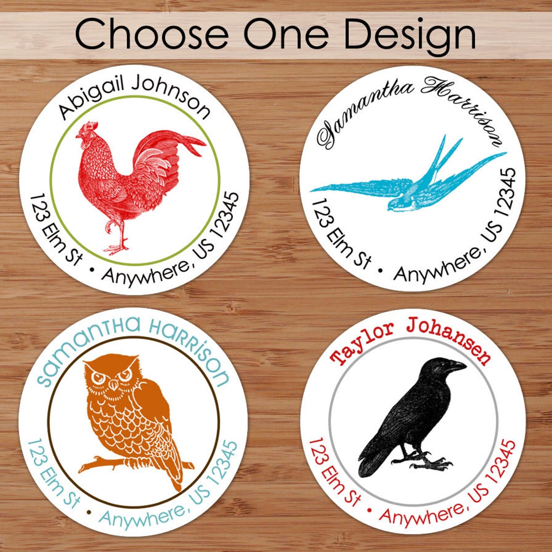 Birds of a Feather Custom Address Labels or Stickers Choose - Etsy