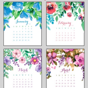 2025 Desk Calendar - Watercolor Floral Designs With Clear Case - Etsy