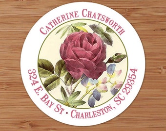 Victorian Rose Custom Address Labels or Stickers - Etsy