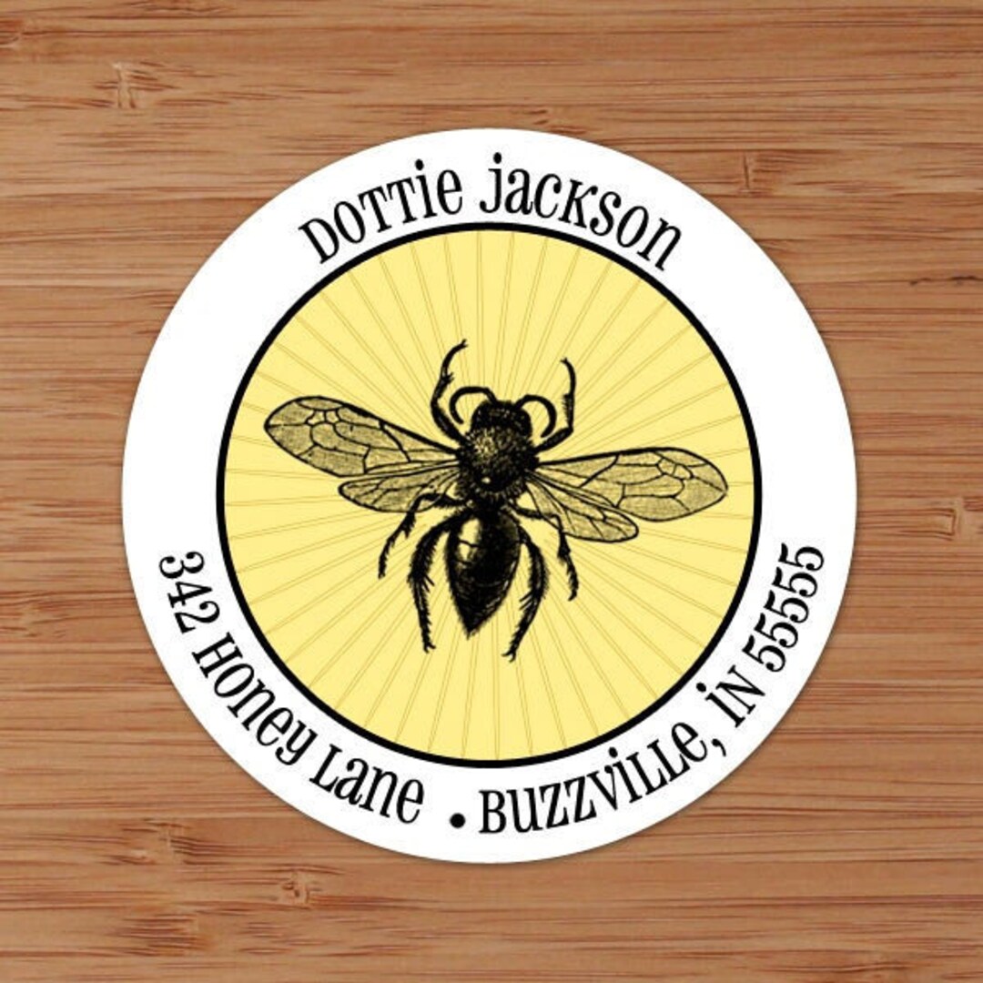 Buzzy Bee - Custom Personalized Address Labels or Stickers - Etsy