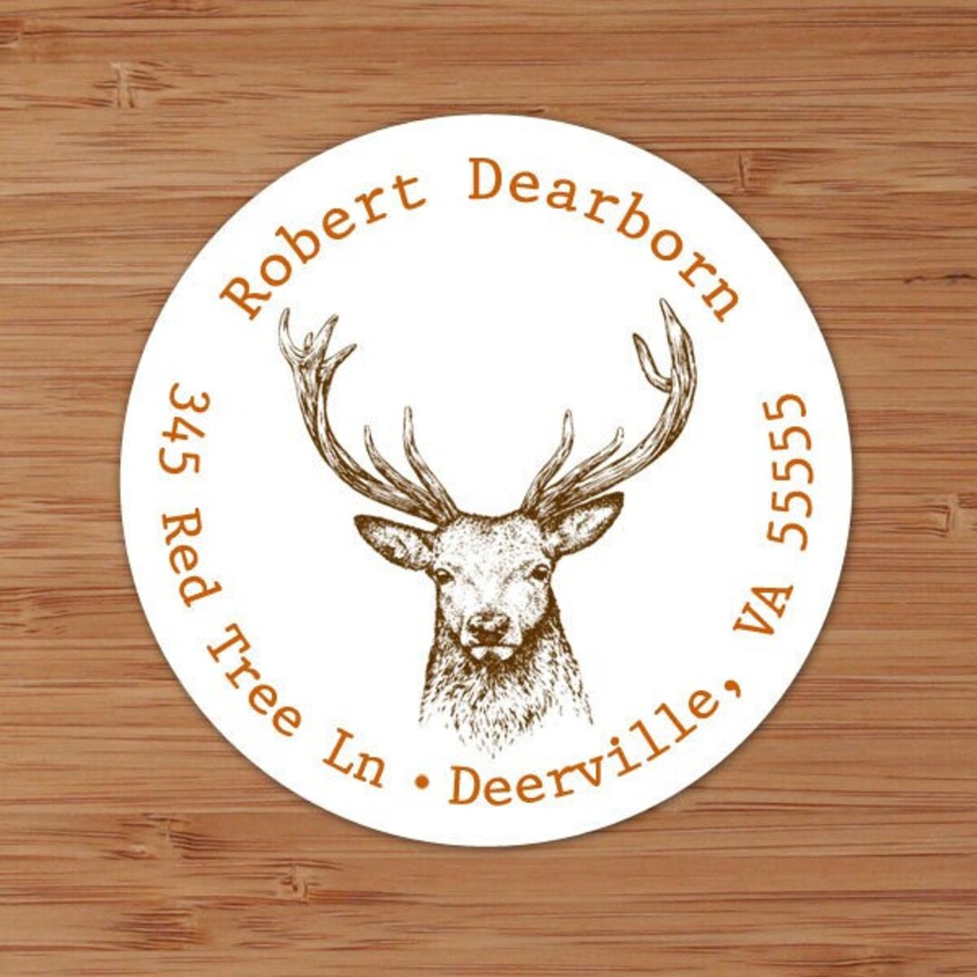 Stag Deer Head - Custom Address Labels or Stickers - Etsy