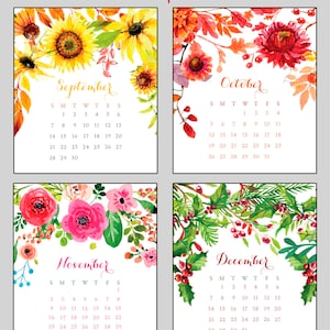 2025 Desk Calendar - Watercolor Floral Designs With Clear Case - Etsy