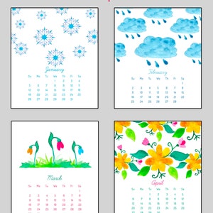 2025 Desk Calendar Watercolor Seasons Designs With Clear Case - Etsy