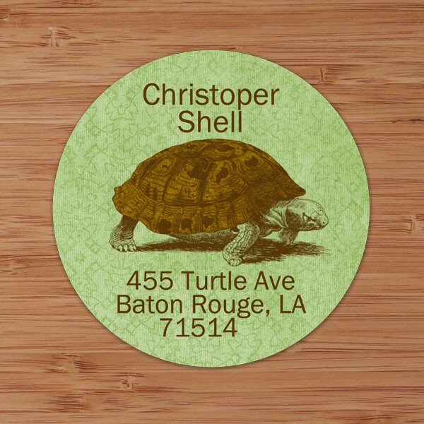 Mr. Turtle Custom Address Labels or Stickers - Etsy