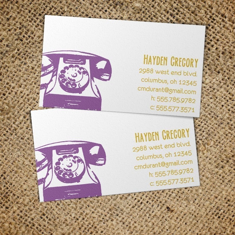 Vintage Rotary Telephone 50 CUSTOM Round Calling Cards/ - Etsy