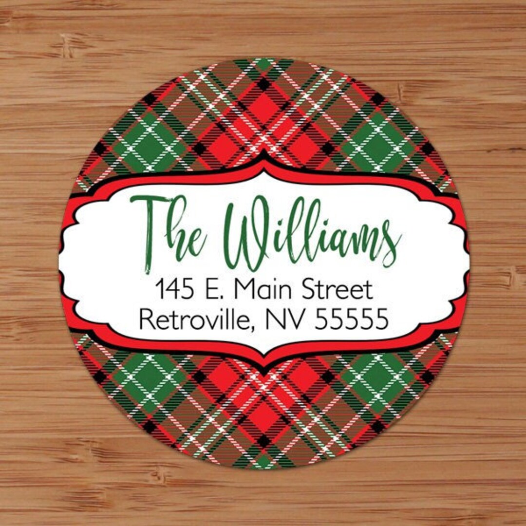 Christmas Tartan Plaid - CUSTOM Christmas Address Labels or Stickers - Etsy
