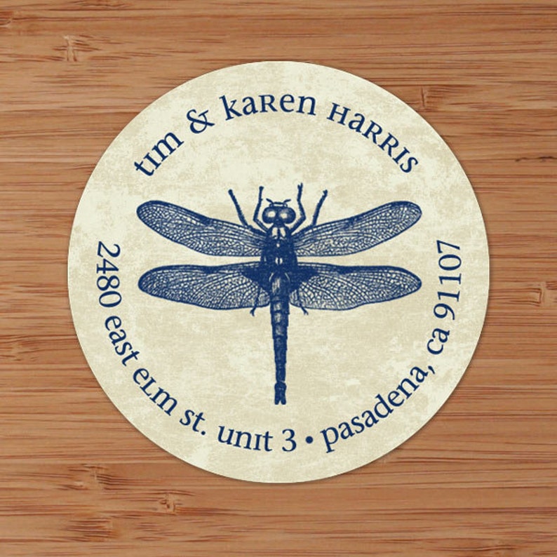 Distressed Dragonfly Custom Address Labels or Stickers - Etsy
