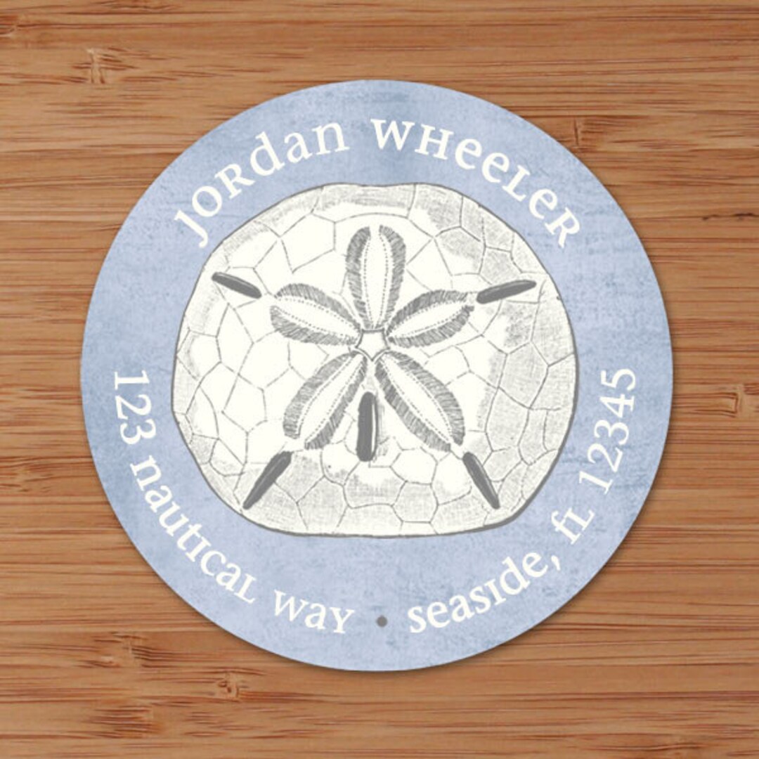 Seaside Collection sand Dollar Custom Address Labels or - Etsy