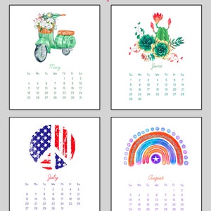 2025 Desk Calendar Watercolor Illustration Designs With Clear Case - Etsy