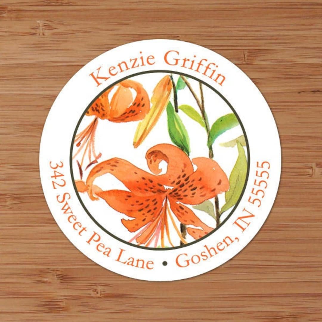 Tiger Lilies - Custom Address Labels or Stickers - Etsy