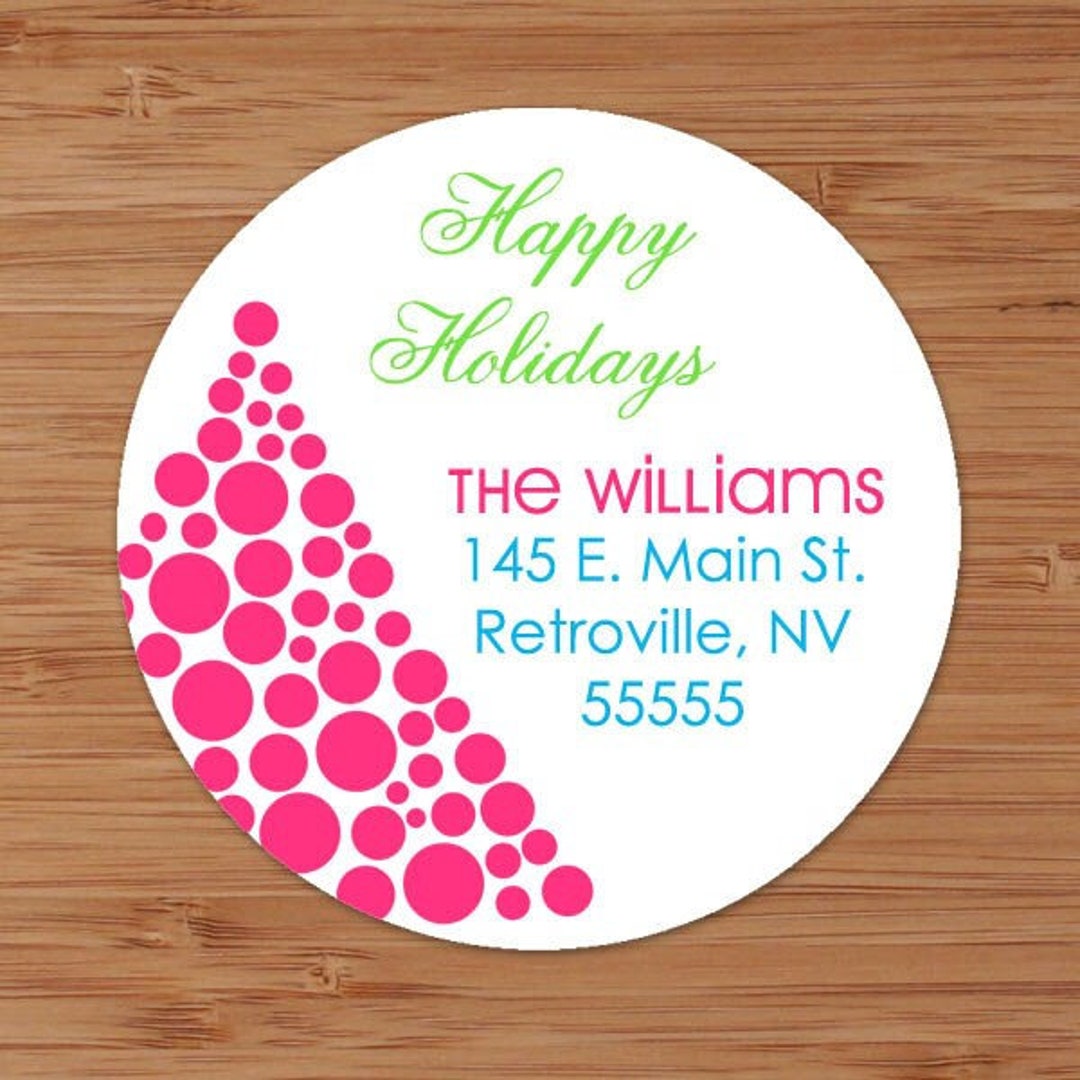 Dotted Christmas Tree Custom Personalized Address Labels or - Etsy