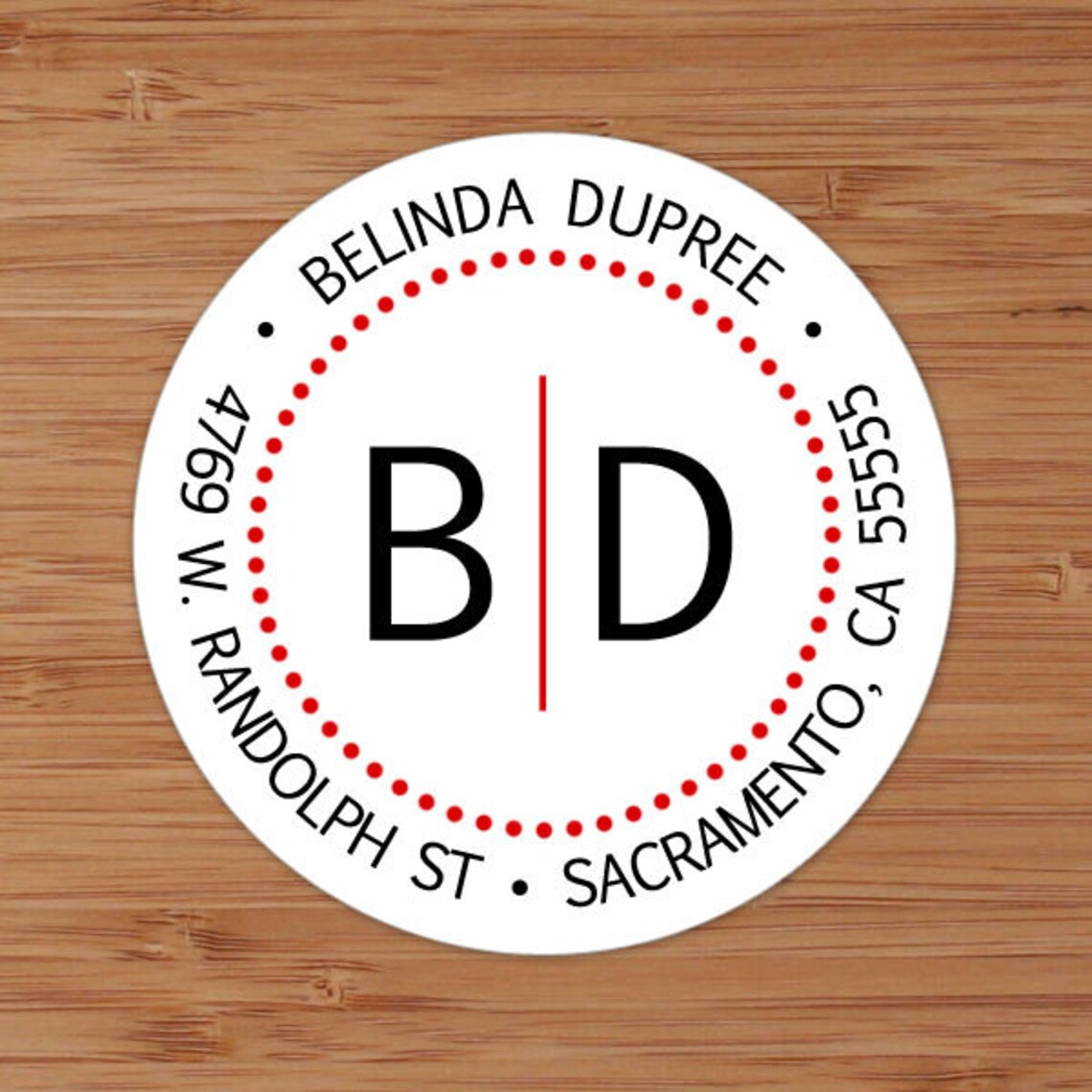 Simple Dotted Initials Monogram Custom Address Labels or - Etsy