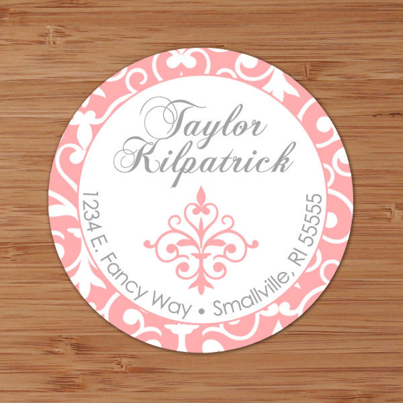 Classic Damask Custom Address Labels or Stickers - Etsy