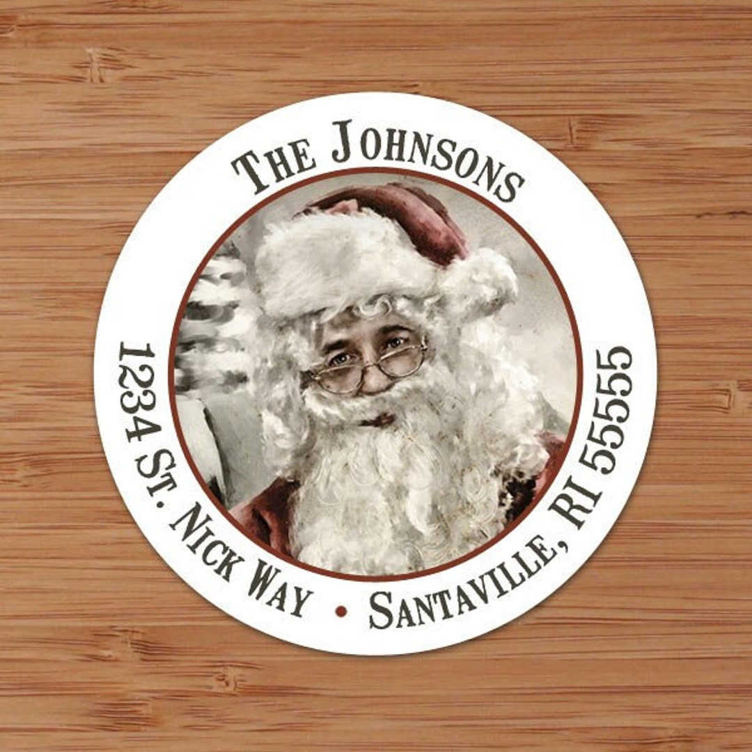 Vintage Santa Claus - CUSTOM Christmas Address Labels or Stickers - Etsy