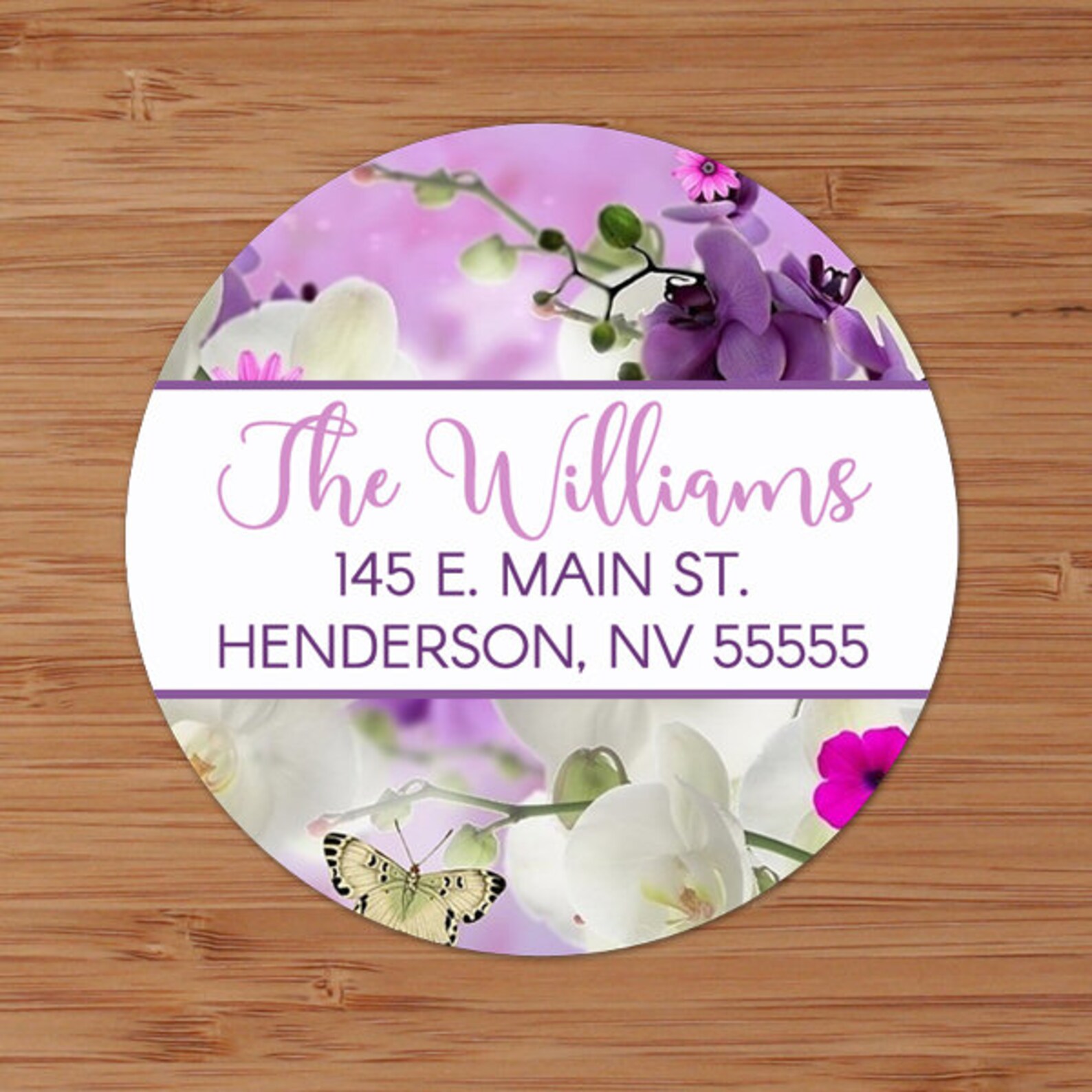 Lavender Orchids Custom Address Labels or Stickers | Etsy