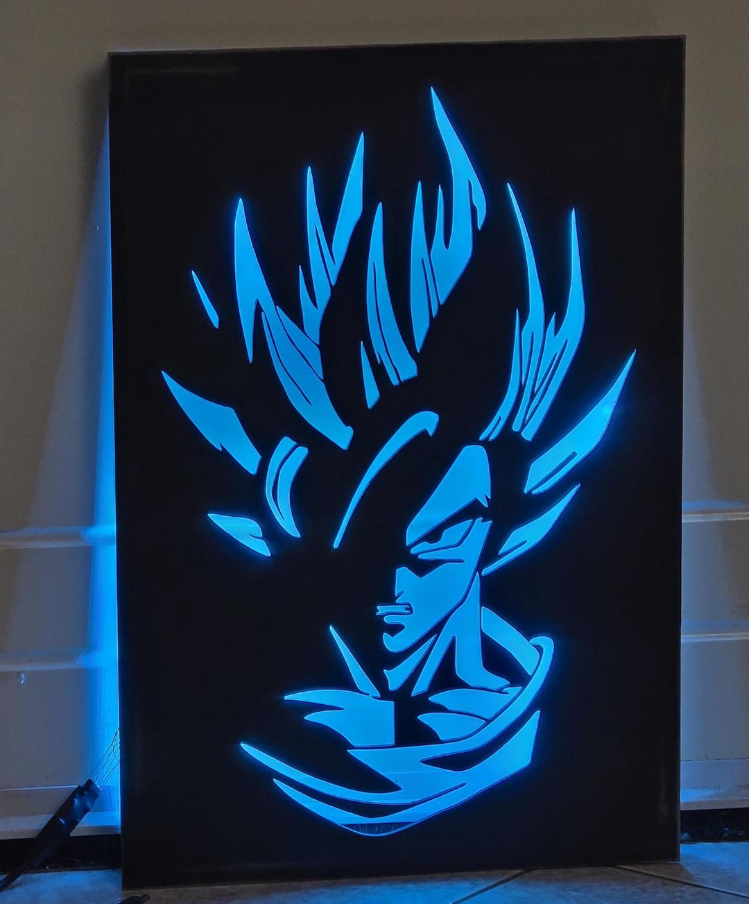 Son Goku Rustic Indoor Sign With RGB Led CONTROLER - Etsy