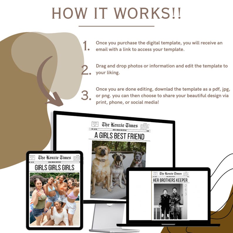 Editable Newspaper Poster Template | Digital Download - Etsy