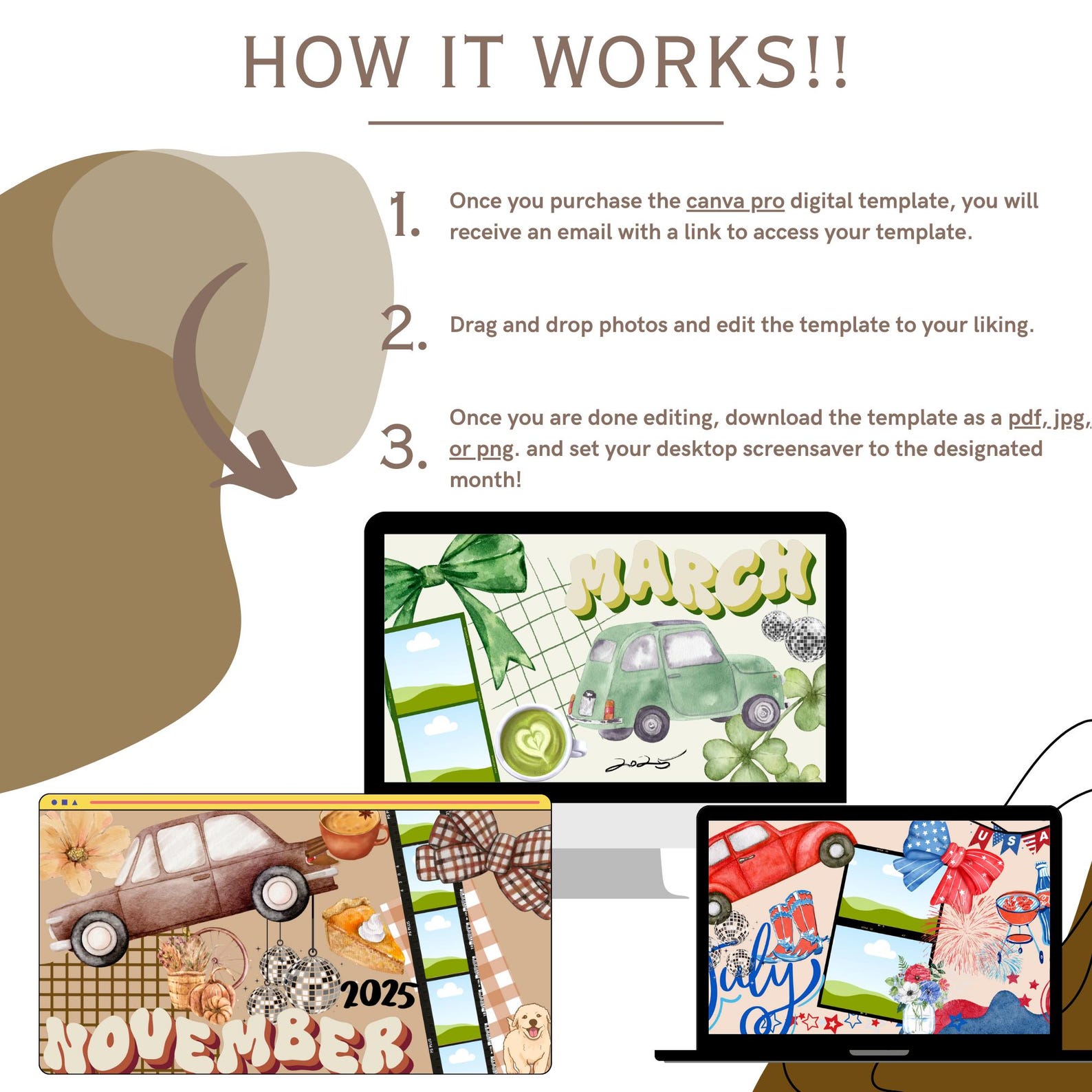 2025 Desktop Screensaver Template | Digital Download (for Canva Pro ...