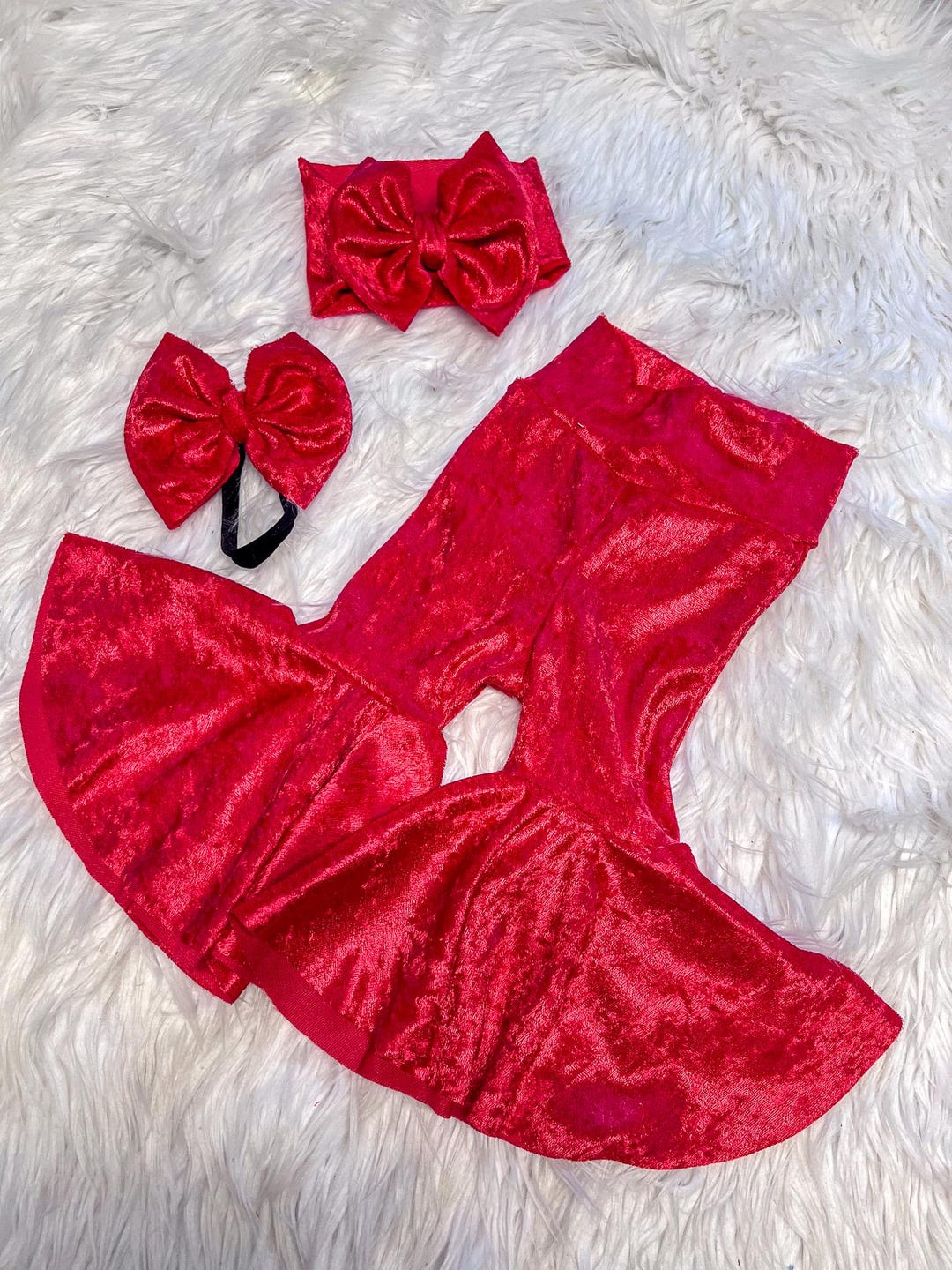 Red Velvet Baby Bells, Velvet Bell Bottoms for Babies and Toddlers ...
