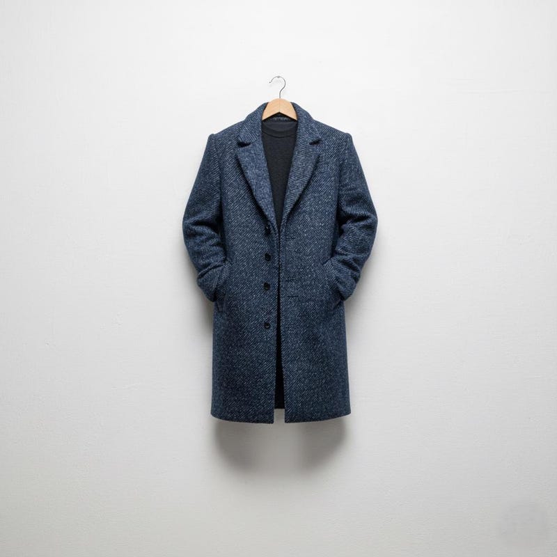Blue Tweed Overcoat Men - Etsy