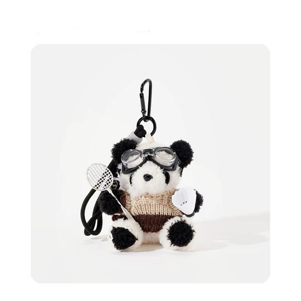 Original Design Shy Bear Badminton Plush Bag Charm | Cute Backpack ...