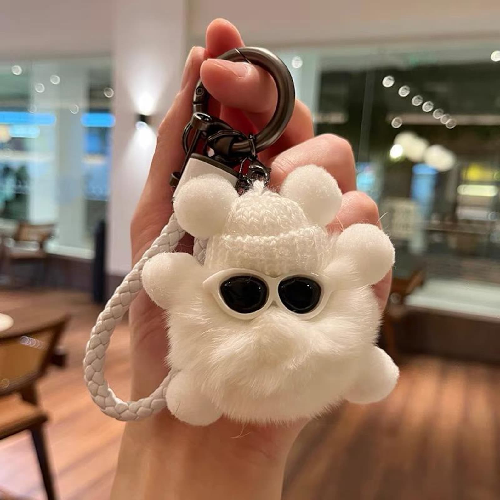Rex Rabbit Fur Small Soot Car Keychain Pendant, Cute Plush Trendy ...