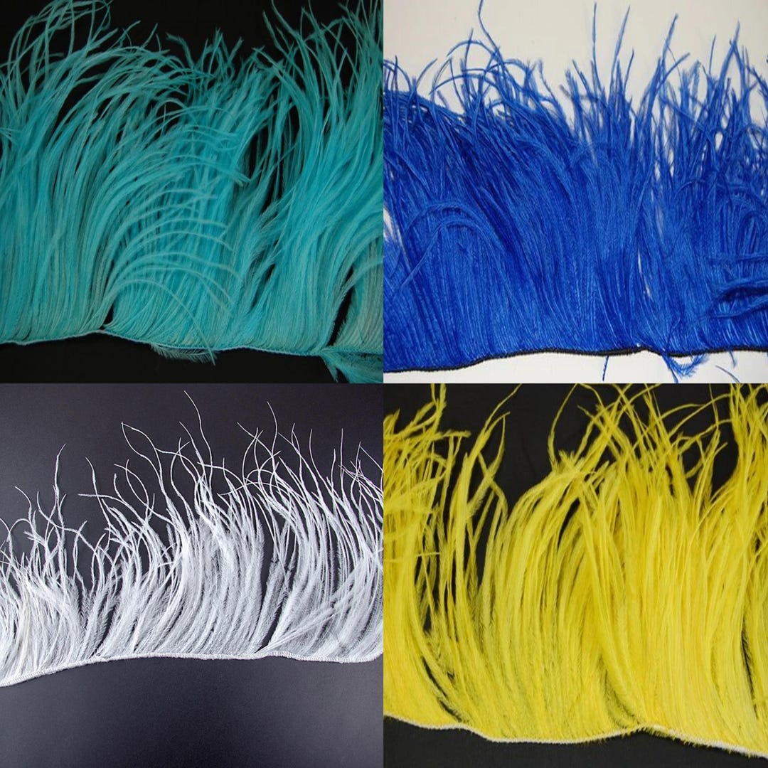 Natural Ostrich Feather Trim, 1 Meter, Soft Decorative Feather Trimming ...