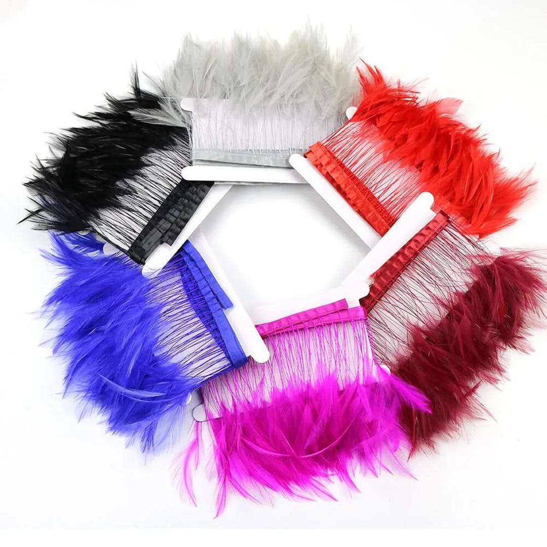 Real Rooster Feathers, 1 Meter, Colored Long Plume, for DIY Kids Craft ...