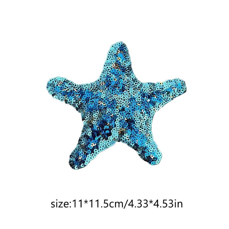 Jellyfish Shells Starfish Sequin Patch, Stylish Applique, for DIY ...