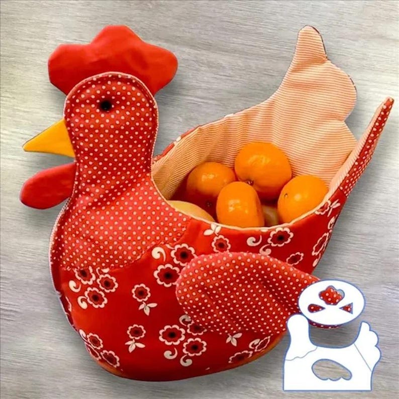 Chicken Basket Sewing Template, DIY Fabric Craft - Etsy