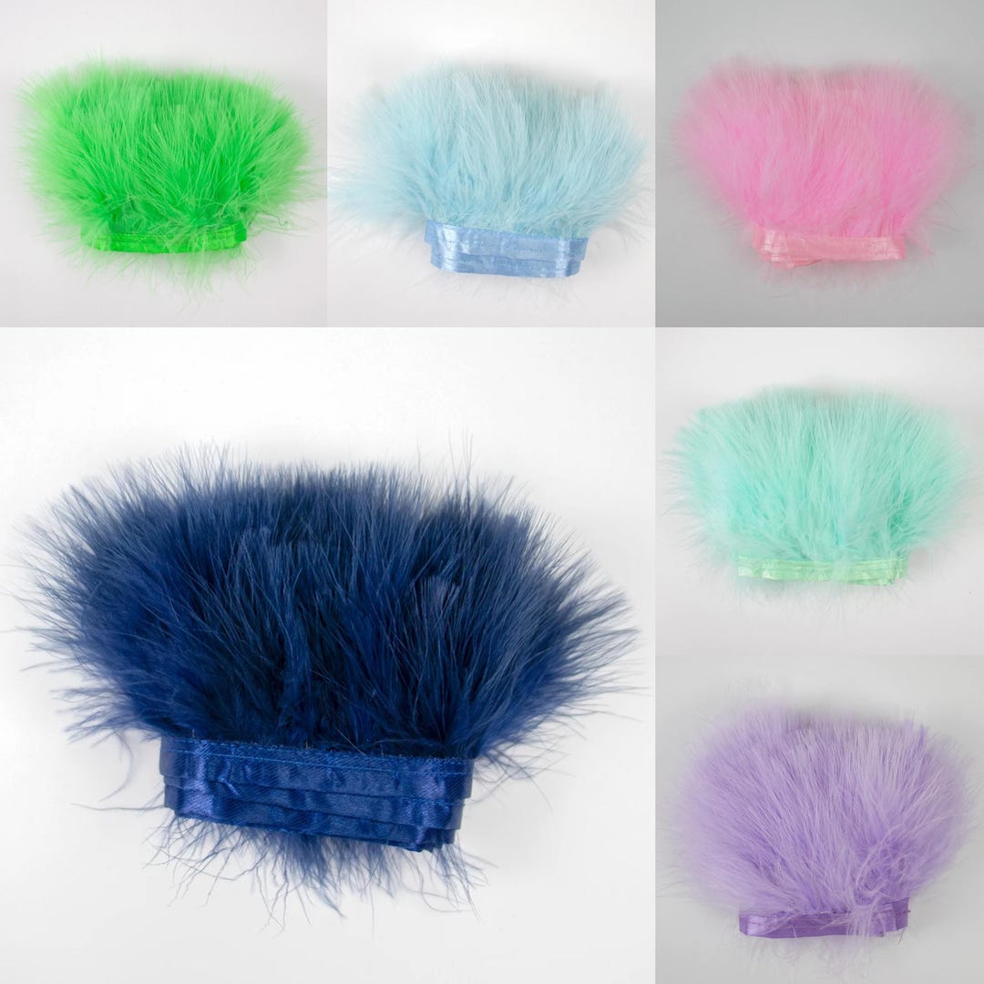 Real Marabou Turkey Feather Trim, 1 Meter, Smooth Plume for Wedding ...