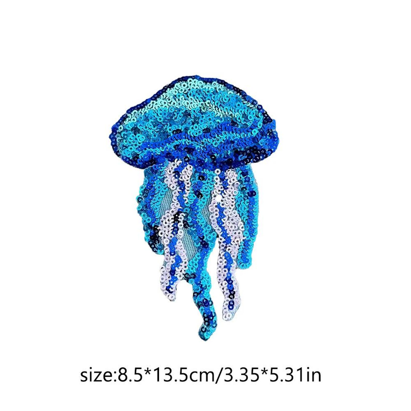 Jellyfish Shells Starfish Sequin Patch, Stylish Applique, for DIY ...