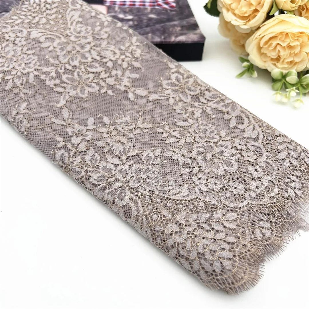 Embroidery Flower Lace Fabric Trim, 3 Meters, Elegant for Wedding Gowns ...
