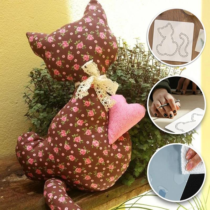 Crooked Head Cat Template, Sturdy Plastic Stencil, for DIY Craft Sewing ...