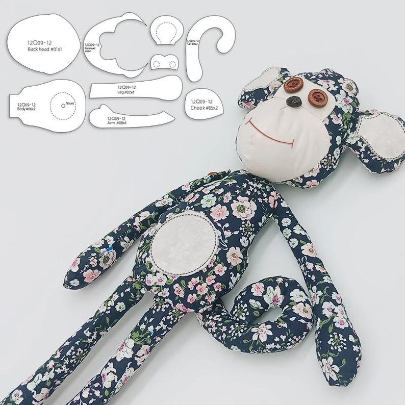Monkey Making Template, 9pcs, Acrylic Animal Sewing Stencil for DIY ...