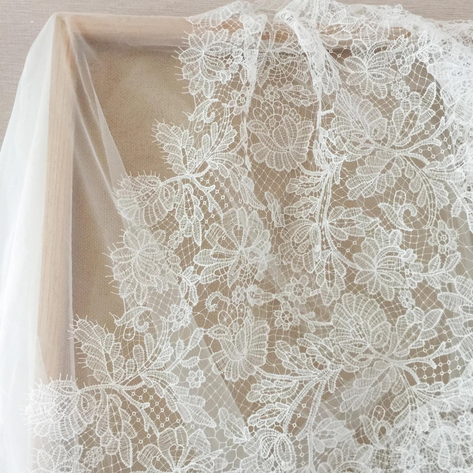 Embroidered Hollow Chantilly Lace, 1 Meter, Flower Pattern, White for ...