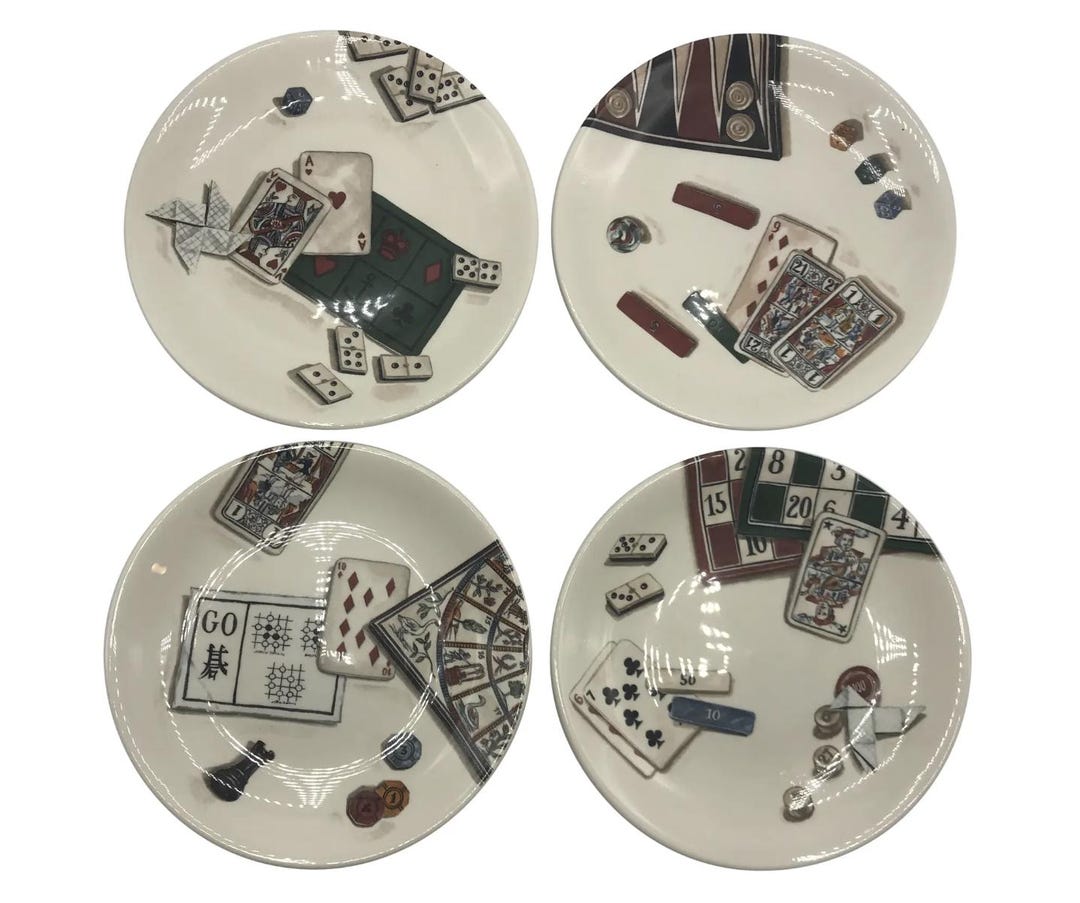 French Jeux Games Plates, Set of 4 - Etsy