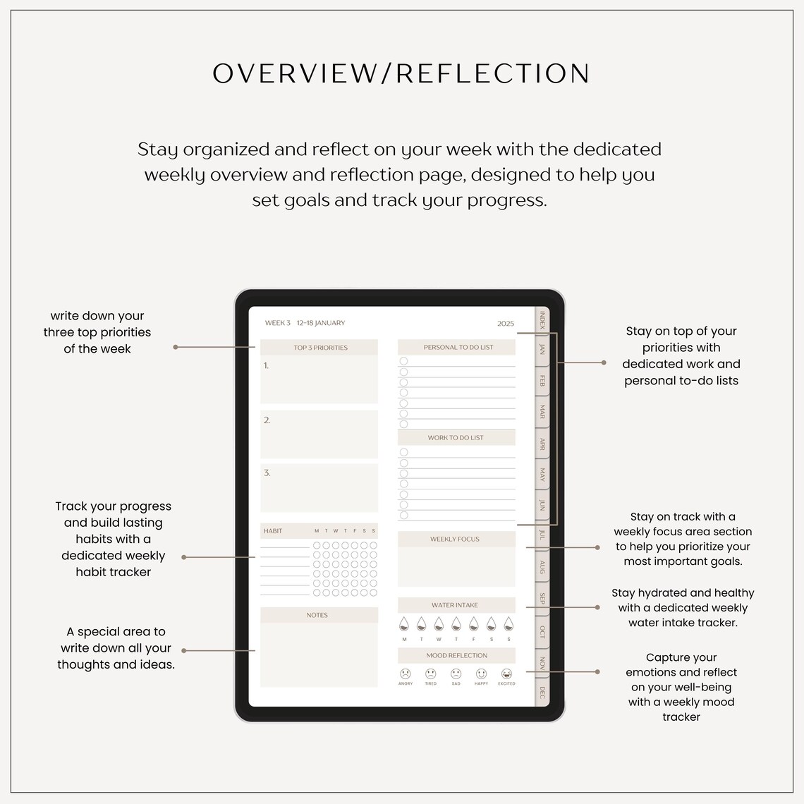 Digital Weekly Planner 2025, iPad & Android Planner, Goodnotes Planner ...