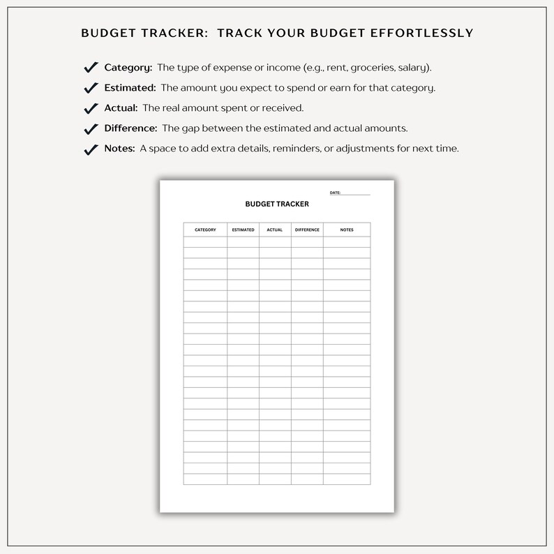 Budget & Expense Tracker Printable | Instant Download | Personal ...