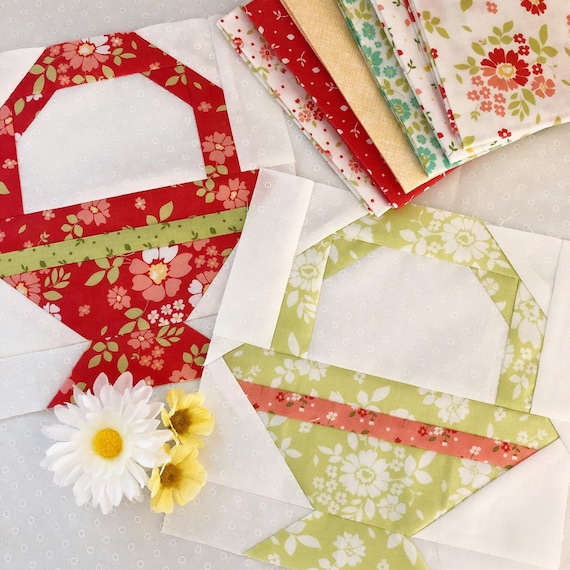 Basket Quilt Block Pretty Little Baskets Block Pattern PDF | Etsy