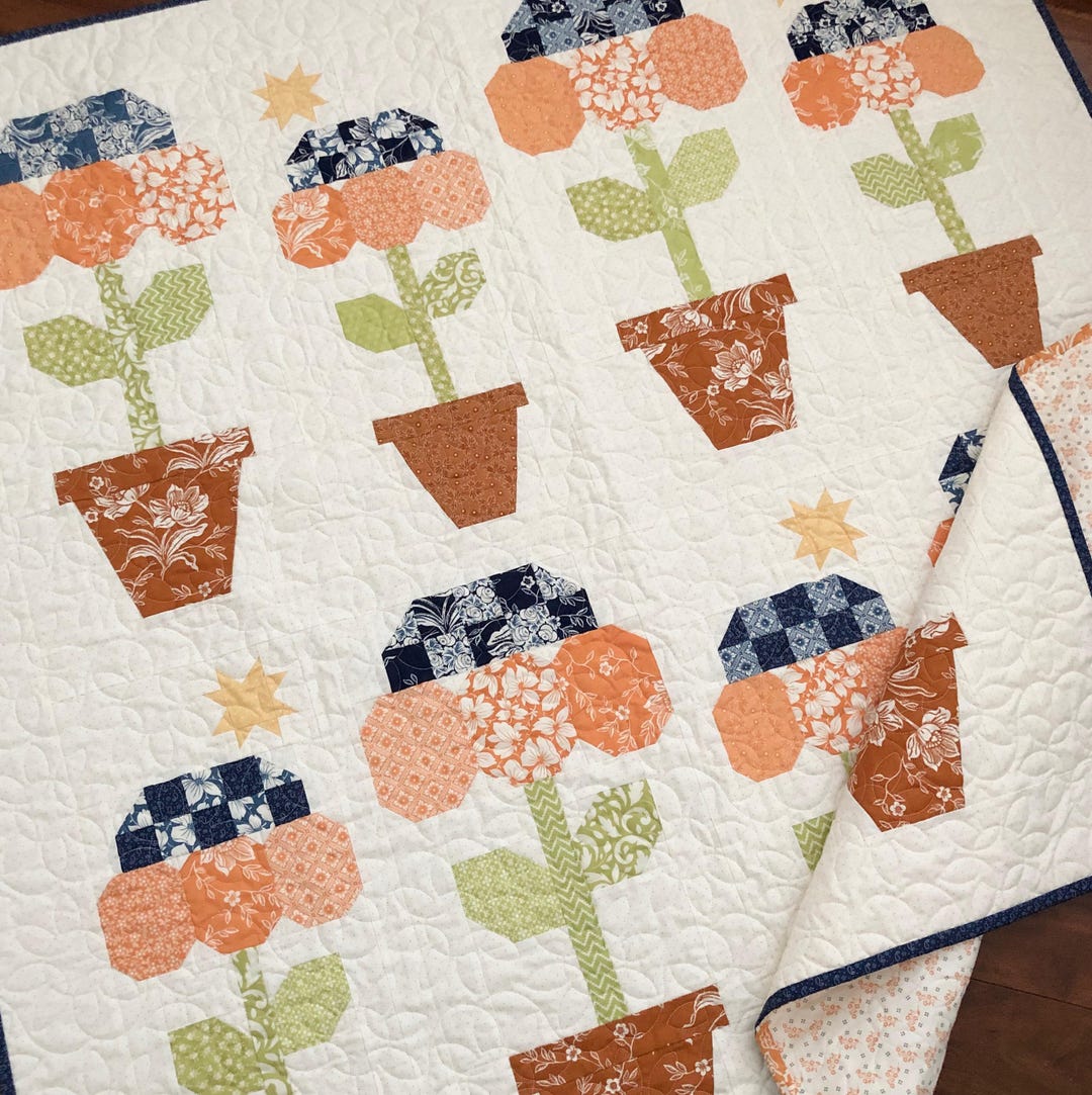 Autumn Blooms | Flower Quilt Pattern PDF | the Pattern Basket - Etsy