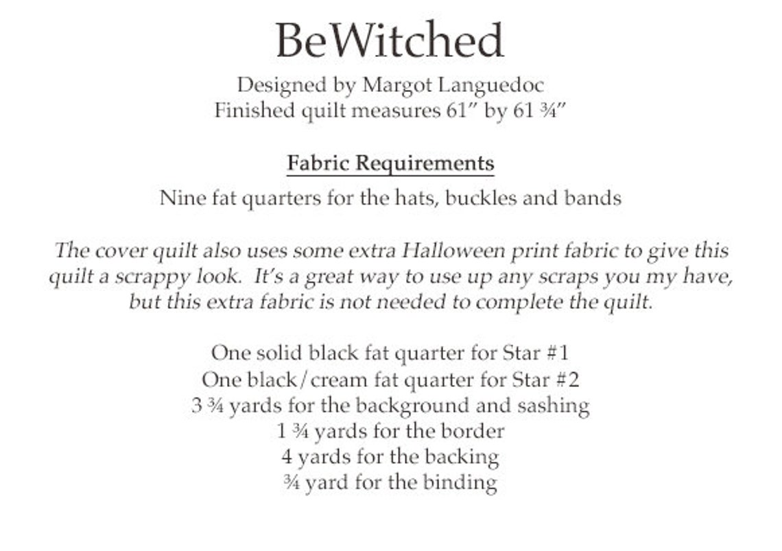Bewitched Quilt Pattern PDF the Pattern Basket - Etsy