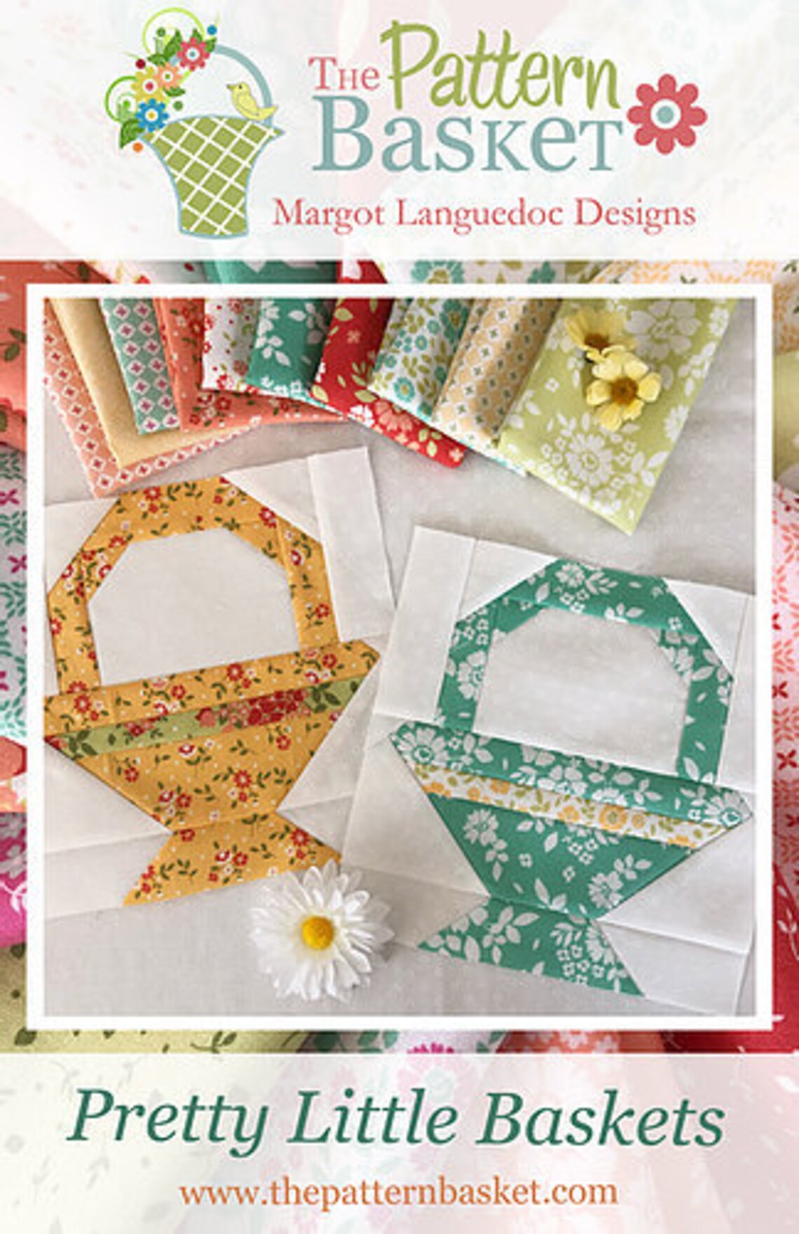 Basket Quilt Block Pretty Little Baskets Block Pattern PDF - Etsy