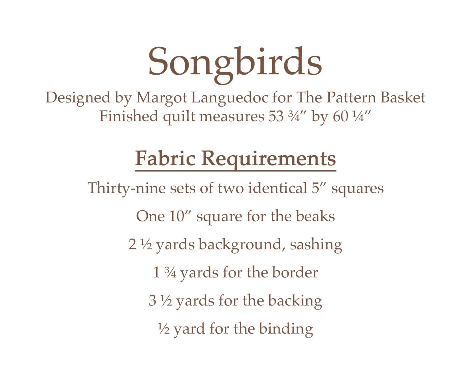 Songbirds | Bird Quilt Pattern PDF | the Pattern Basket - Etsy