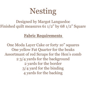 Hen Quilt Pattern | Nesting Quilt Pattern PDF the Pattern Basket - Etsy